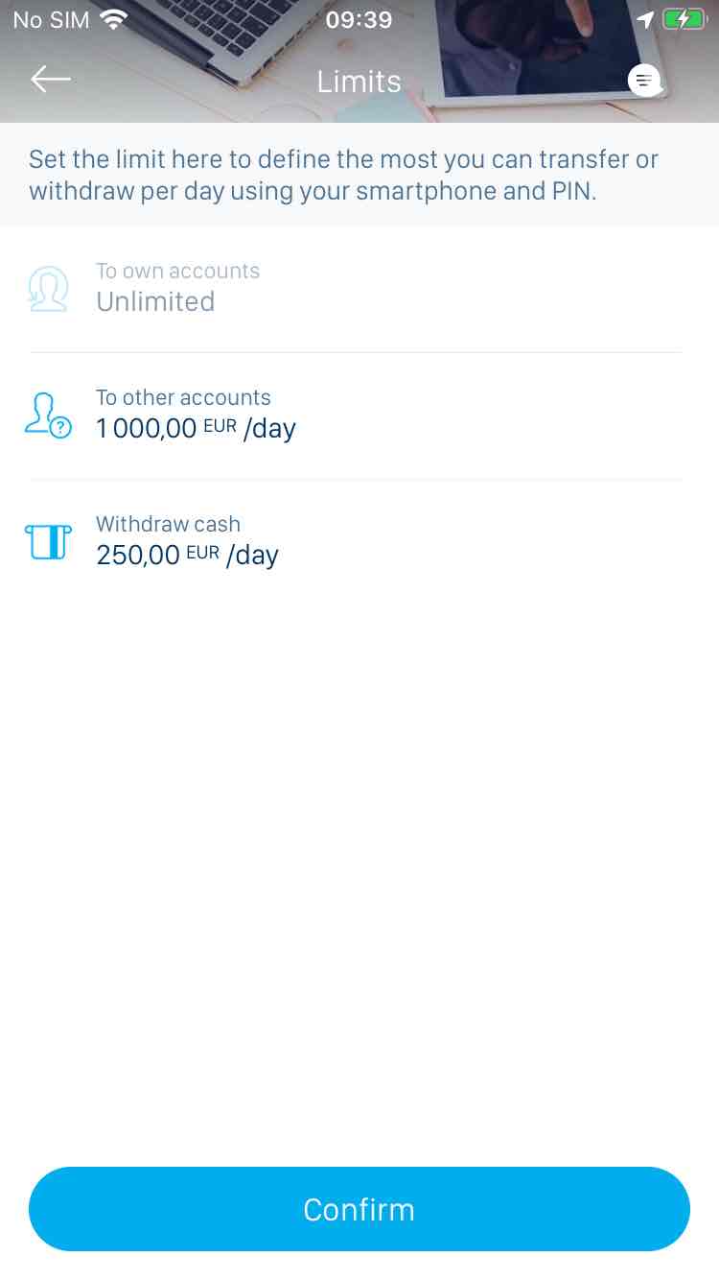 How to change the daily transfer limit - KBC Brussels Bank & Insurance