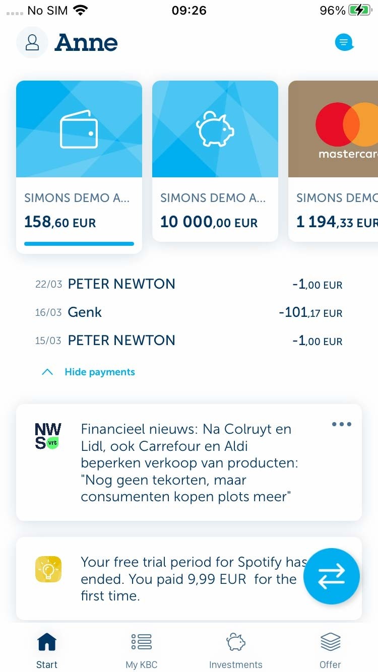 How to transfer money with KBC Brussels Mobile - KBC Brussels Bank ...