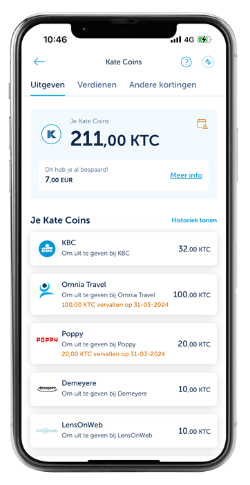 Bespaar tijd en verdien geld met Kate en de Kate Coin - KBC Bank & Verzekering