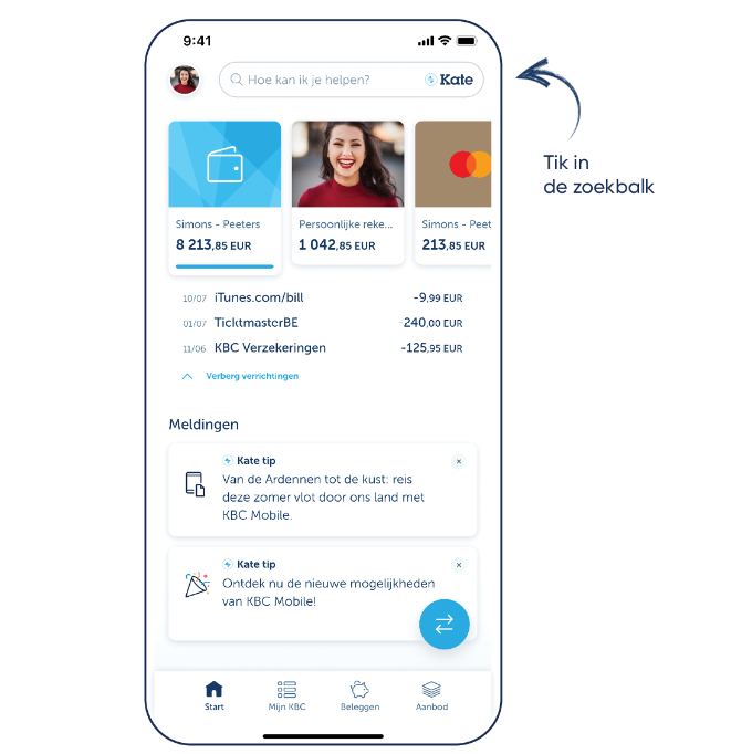 Bespaar tijd met Kate - KBC Bank & Verzekering
