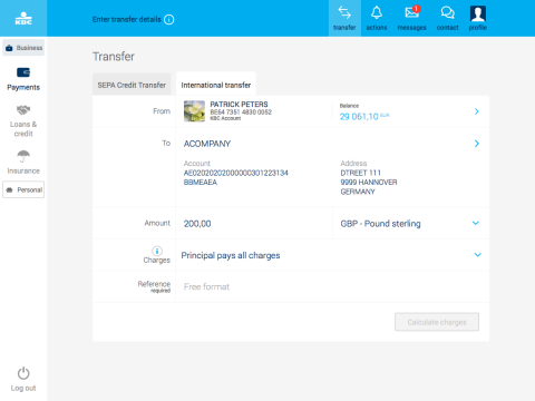 How to make payments in KBC Touch - KBC Banking & Insurance