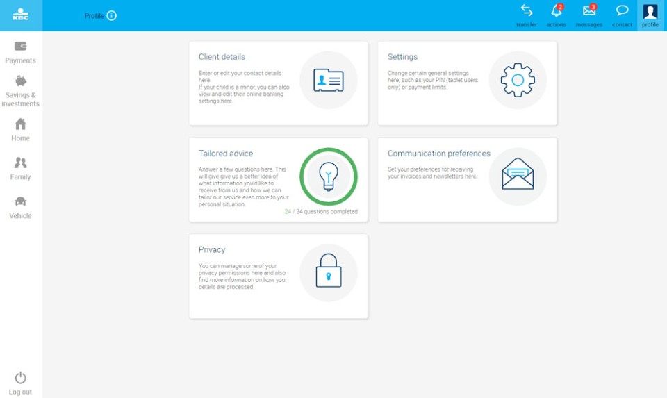 Looking to change a setting in KBC Touch? - KBC Banking & Insurance
