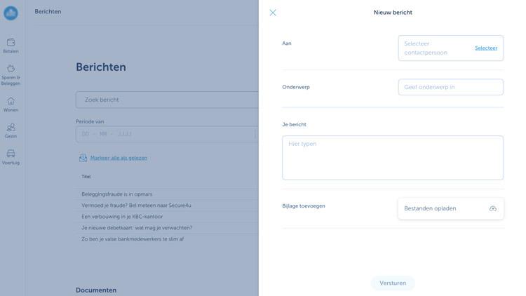 Je berichten en documenten lezen in KBC Touch - KBC Bank & Verzekering